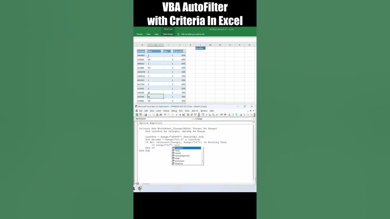 vba autofilter with criteria in excel - YouTube