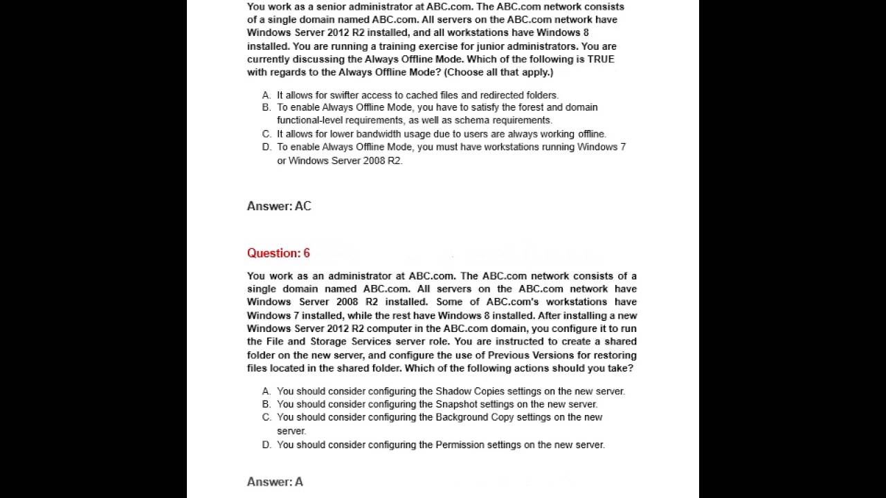 Pass4sure 70-410 Exam Question Answer - YouTube