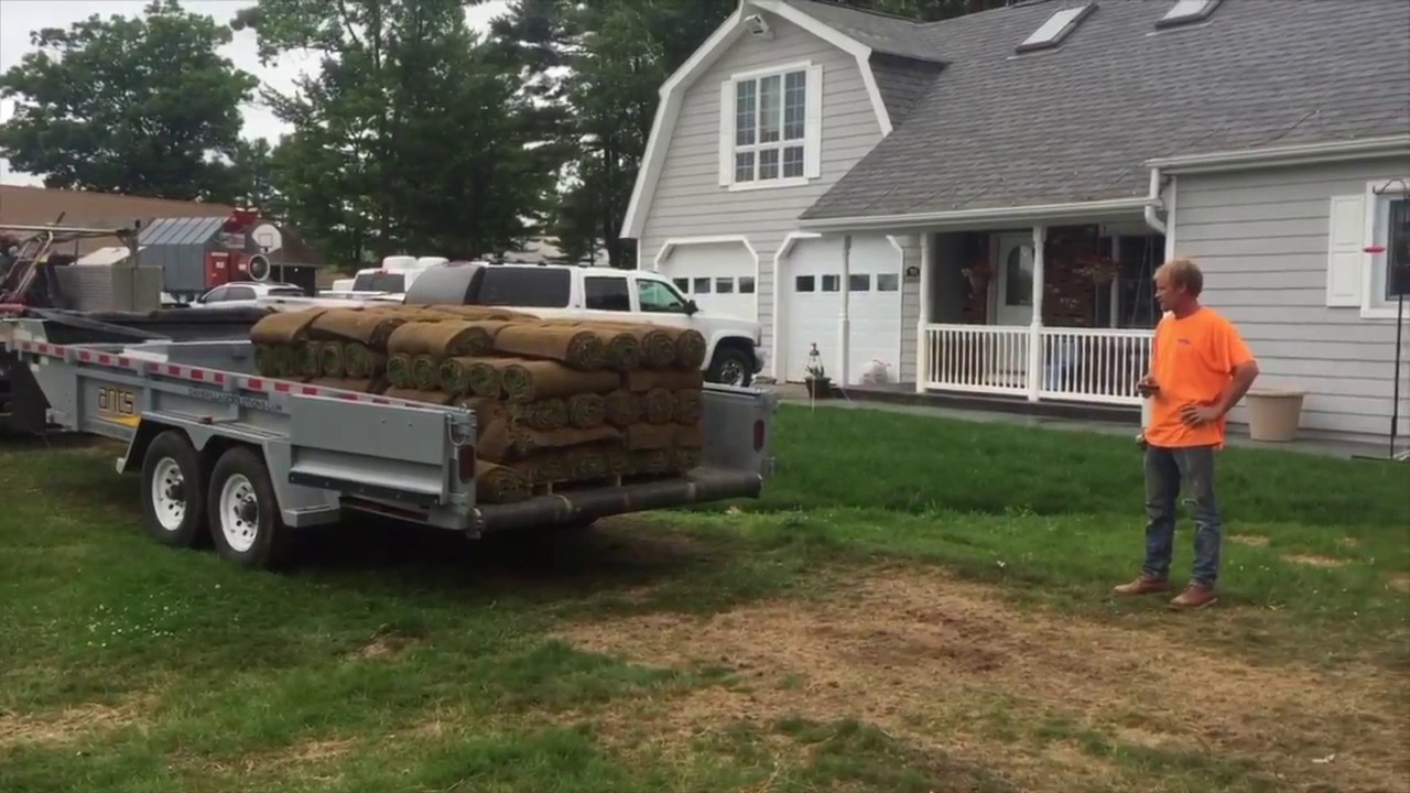 Sod laying with the A.N.T.S Trailer - YouTube