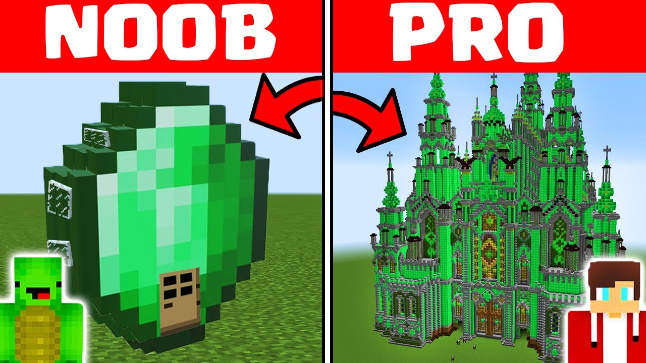 Minecraft NOOB vs PRO: BIGGEST EMERALD SECURITY BASE by Mikey Maizen and JJ (Maizen Parody ...