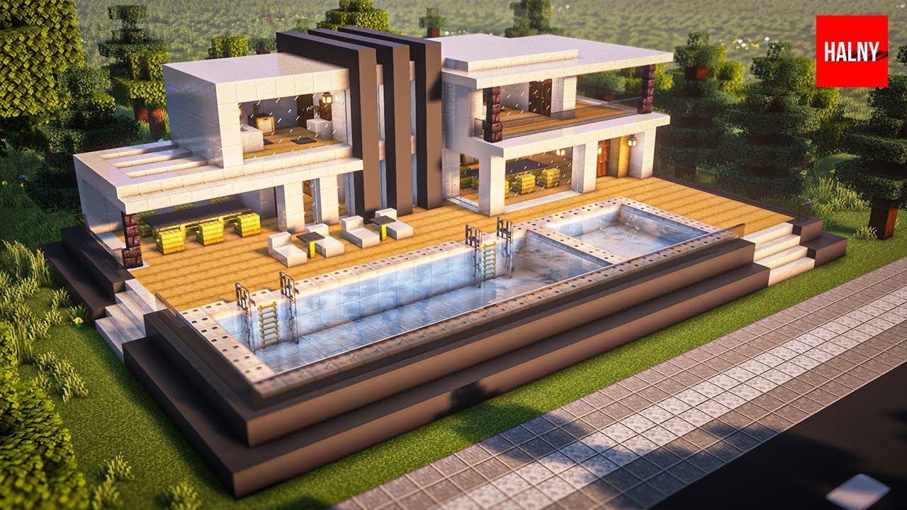 How to build a cool house in minecraft tutorial - YouTube