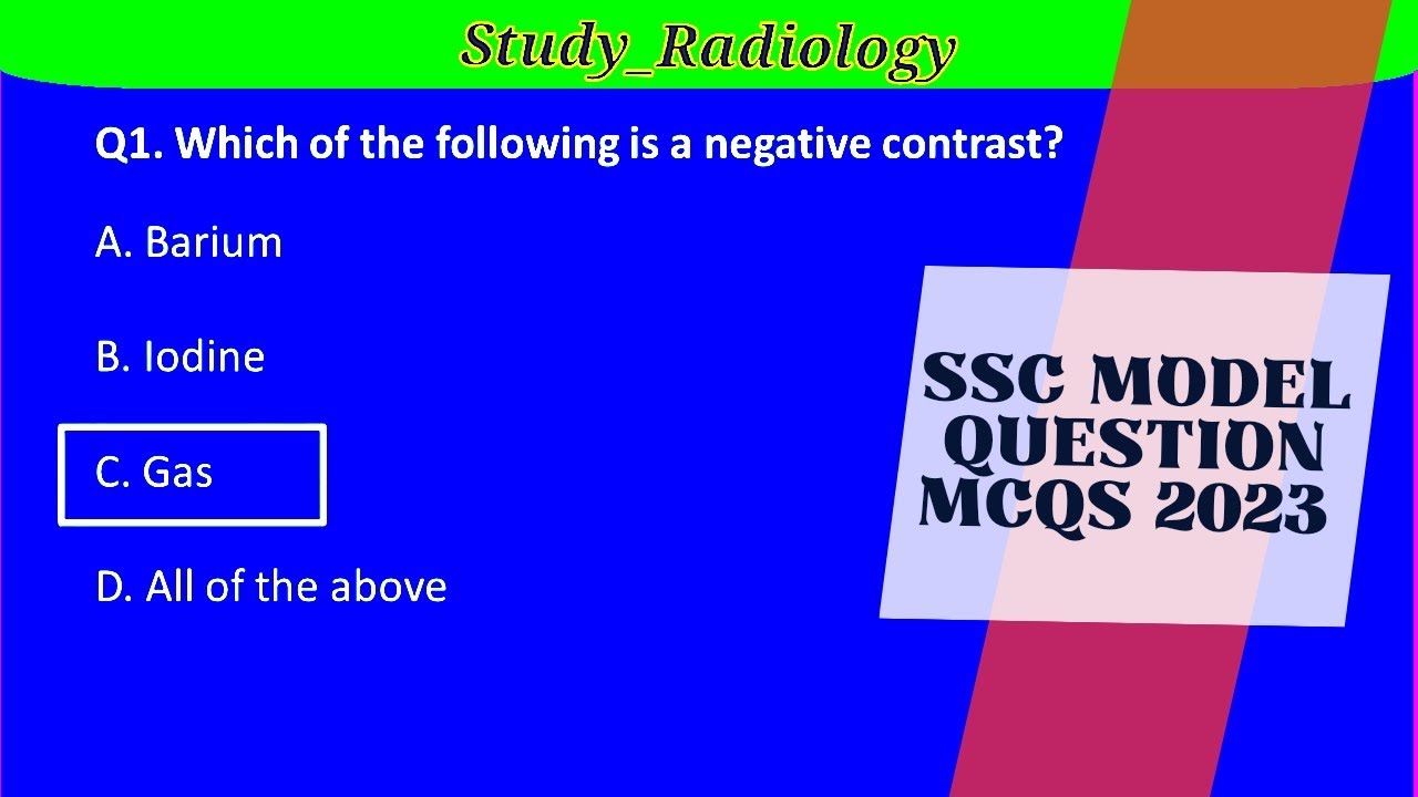 SSC Model Question Paper 2023 | SSC Radiographer Exam Question Paper ...