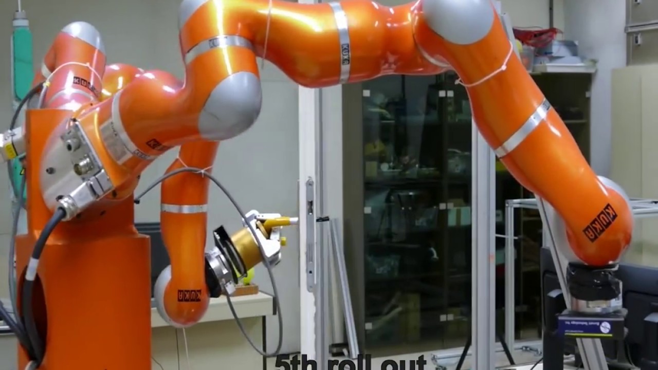 Robot learns to open the door without any previous knowledge - YouTube