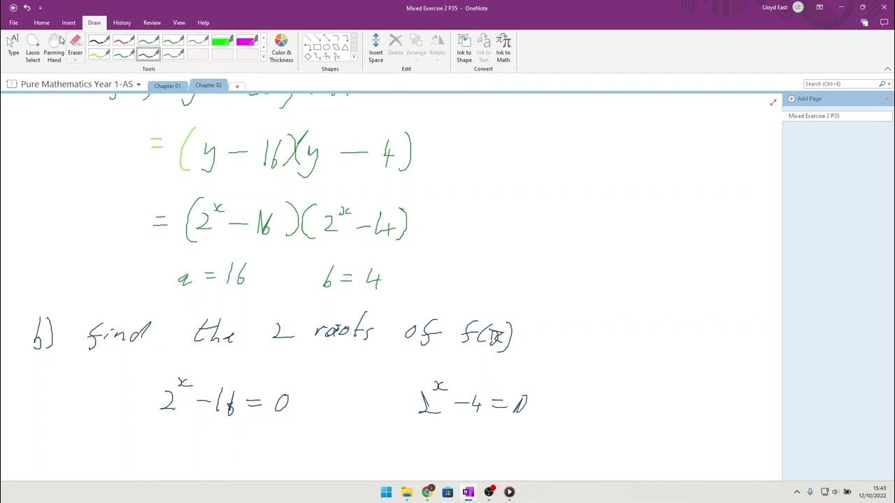 Edexcel Pure Mathematics Y1 - AS Chapter 2 Mixed Exercise 02 Q7 , Q8 and Q11 - YouTube