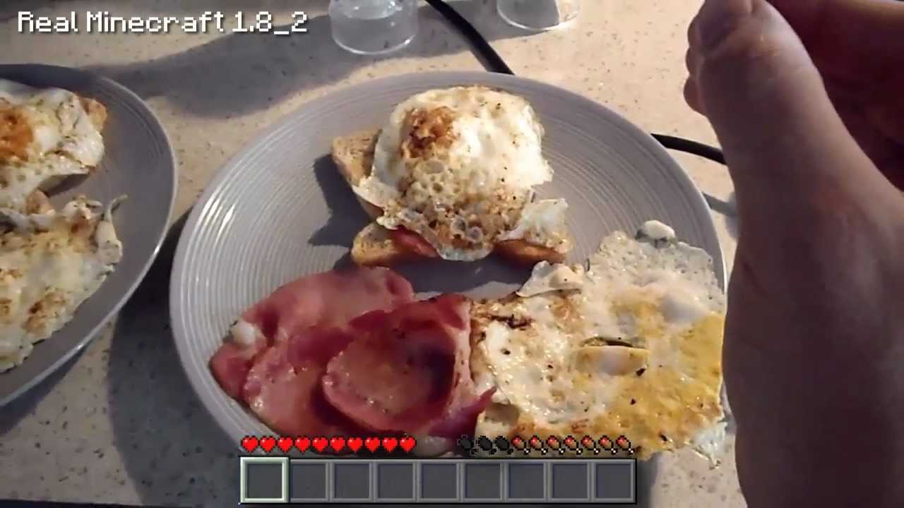 Real Life Minecraft Cooking - BACON AND EGGS! - YouTube