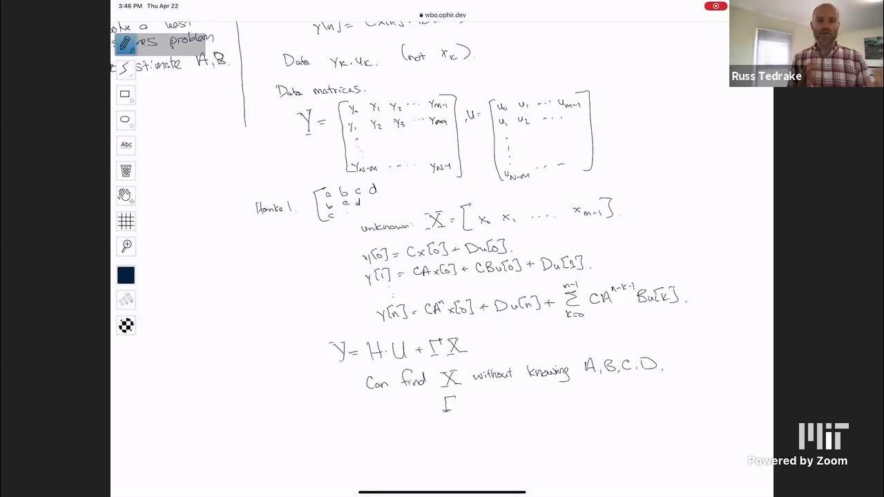 Lecture 16 (Learning Linear Models) | MIT 6.832 (Underactuated Robotics), Spring 2021 - YouTube