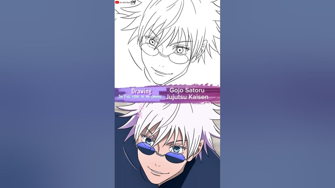 Drawing Gojo رسم غوجو ساتورو انمي جوجوتسو كايسن Shorts Drawing Jujutsukaisen Gojo Jjk