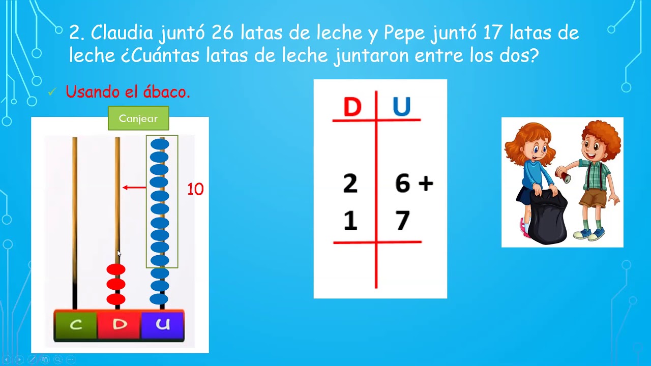 Adición con canje 2do grado Primaria Área Matemática - YouTube