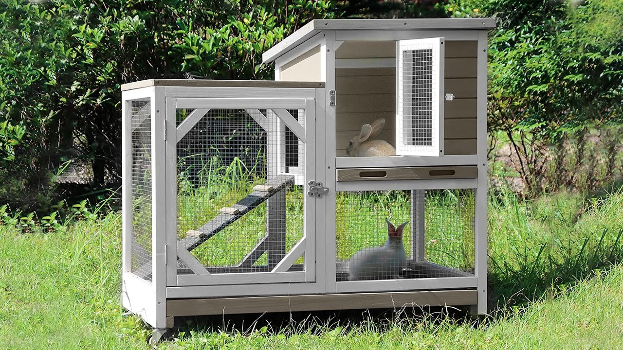 Aivituvin Large Indoor Rabbit House with Pull out Tray-XZ7003 - YouTube