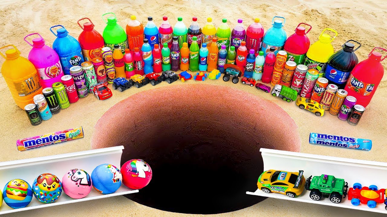 EXPERIMENT: Big Toothpaste Eruption from Marble Run Race, Fanta, Coca ...