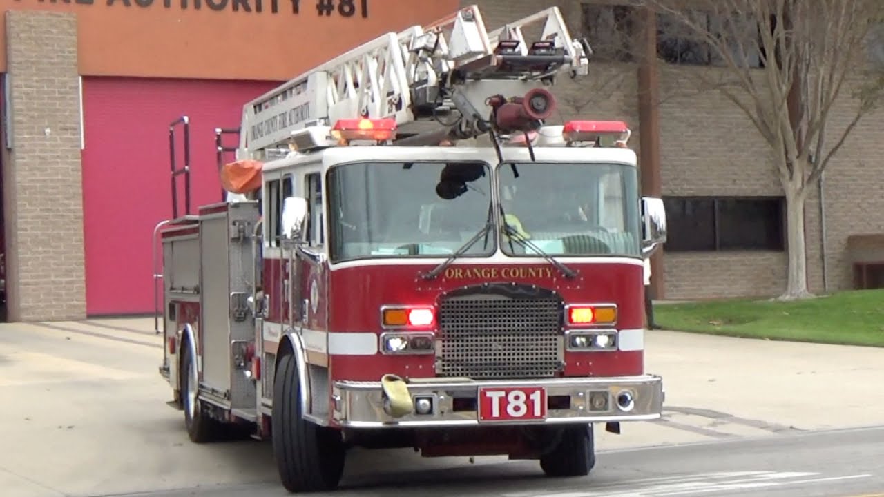 OCFA Truck 81 responding - YouTube