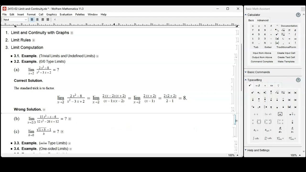2413-02-3A Limit Computation 1 - YouTube