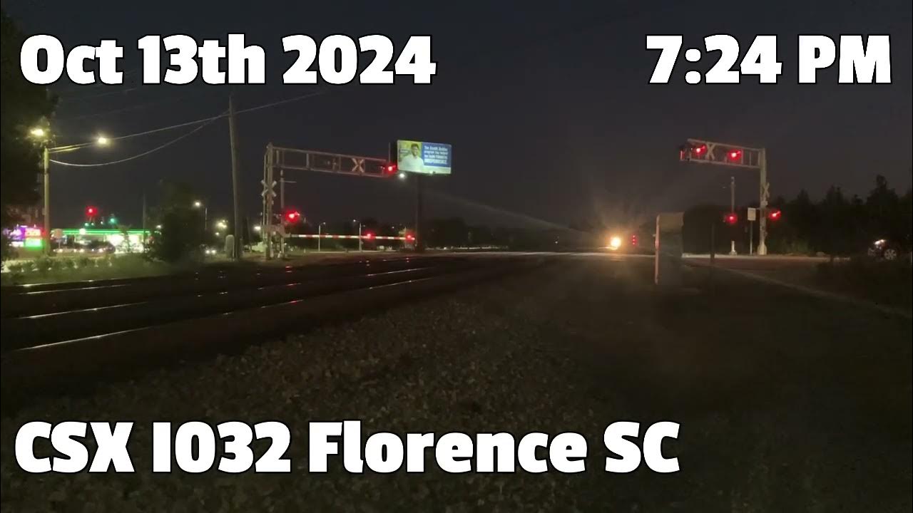CSX 298 Leads Short CSX I032 Intermodal Train NB Florence SC - YouTube
