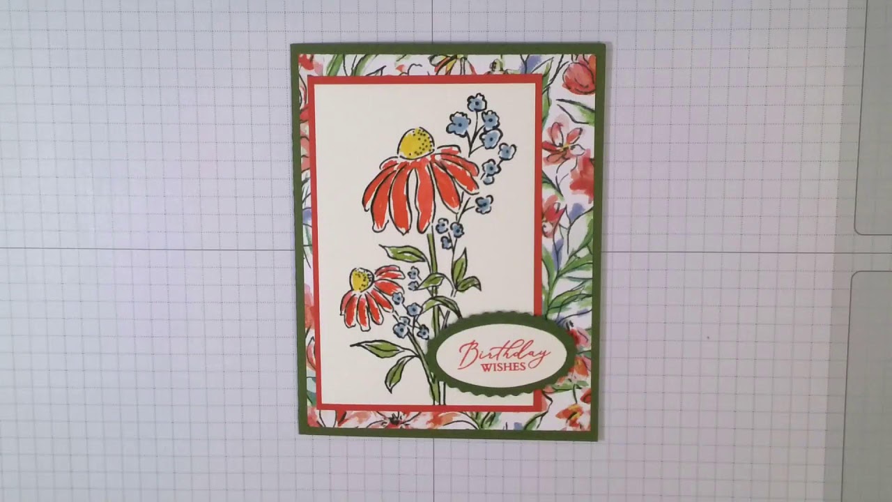 Water coloring with Mixed Florals stamp set by Stampin'UP! - YouTube