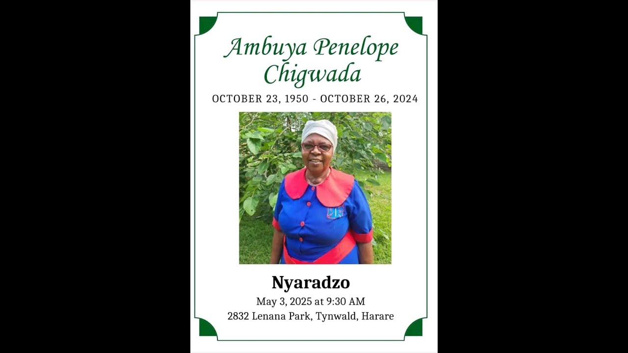 Nyaradzo for Ambuya Penelope Chigwada - YouTube