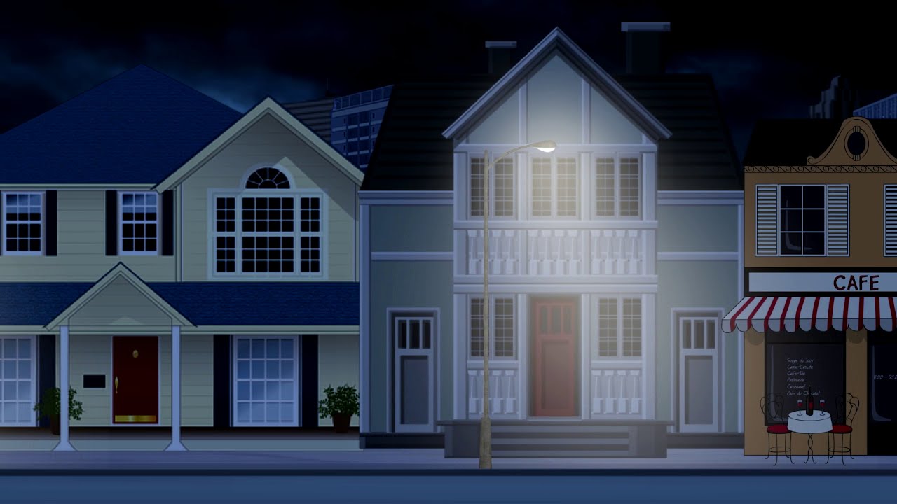 Animated Street City Road Loop - Parallax Effect 002 (Night - Storm ...