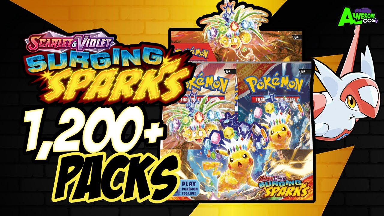 *LIVE* Opening over 1300 Packs of Pokemon Surging Sparks - YouTube