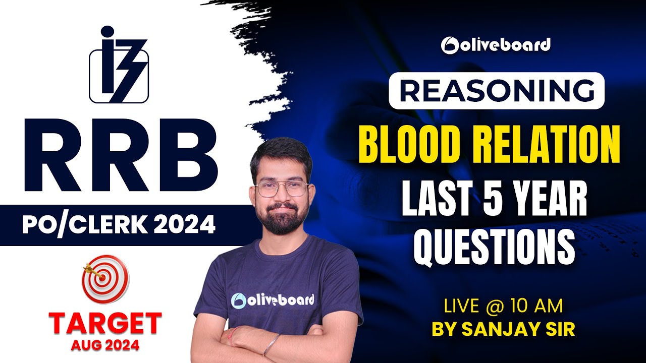 RRB PO / Clerk 2024 | Blood Relation Reasoning Last 5 Years Questions ...