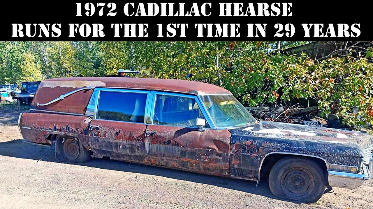 1972 Cadillac hearse runs for the first time in 29 years - YouTube