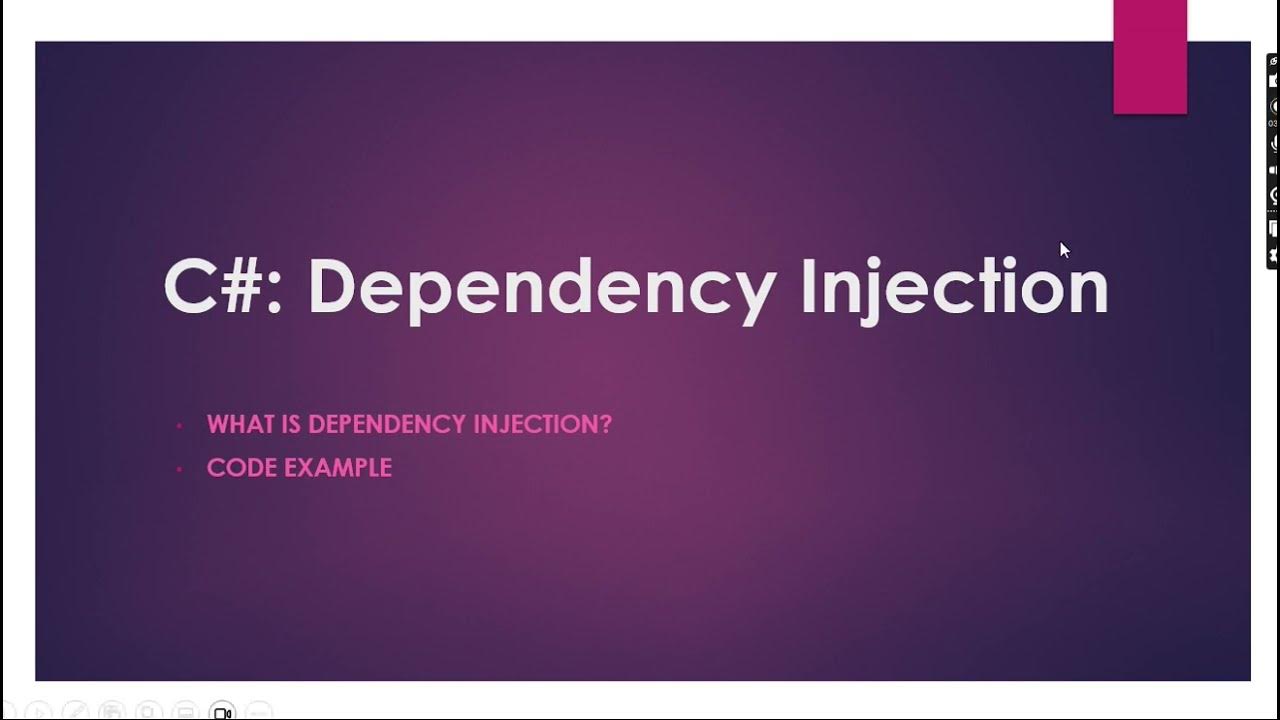 Intro - Dependency Injection with C# code example. - YouTube