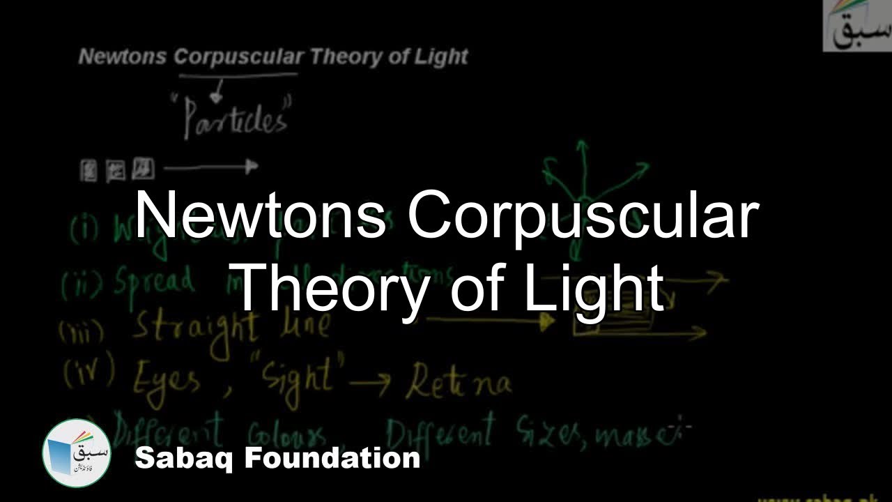 Newtons Corpuscular Theory of Light, Physics Lecture | Sabaq.pk - YouTube