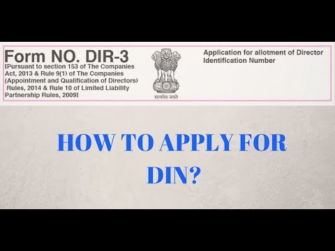 How to Apply For DIN || DIR-3 || Director Identification Number - YouTube