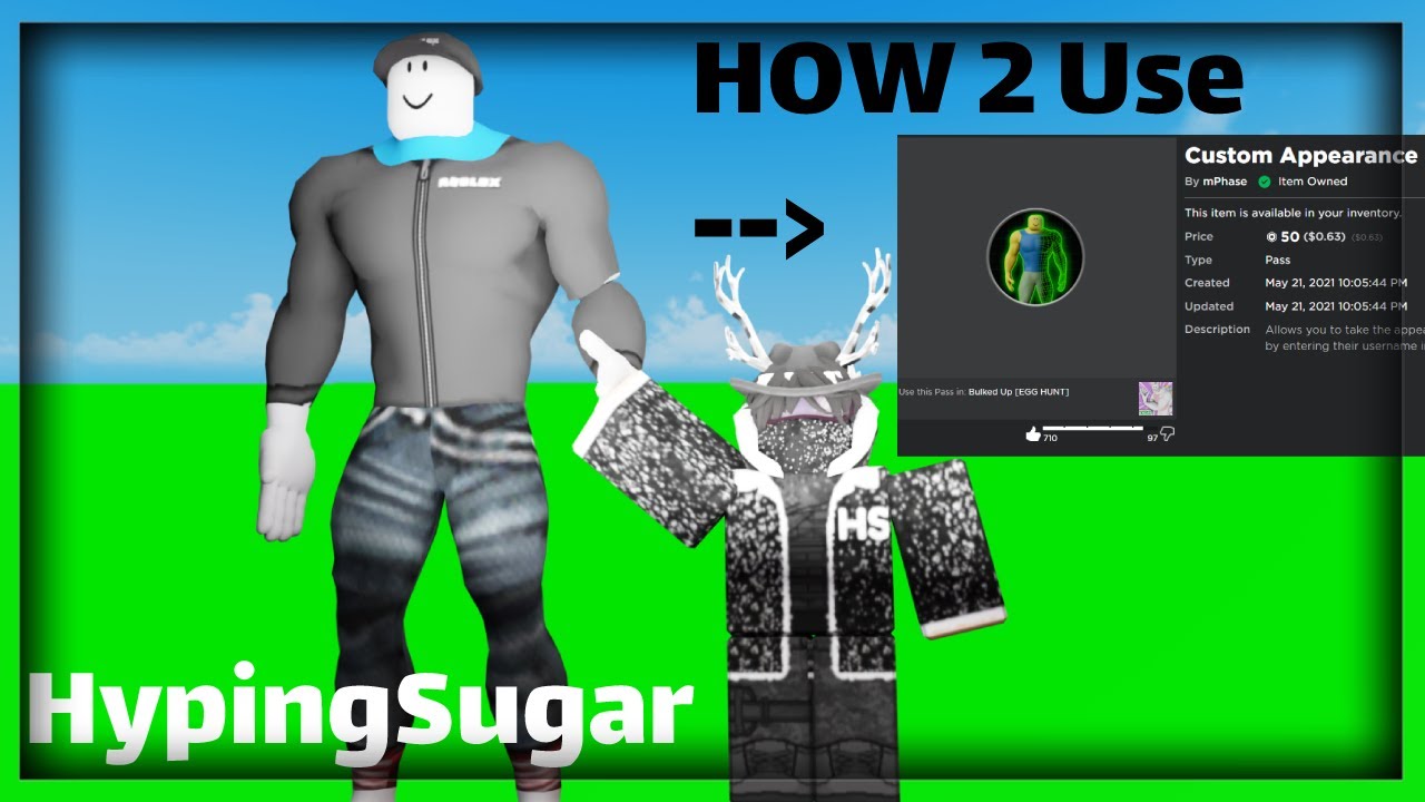 How To Use The Custom Appearance Gamepass in Roblox Bulked Up (Roblox ...