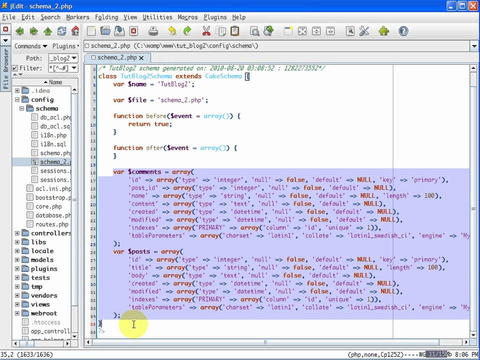 Cakephp Blog Tutorial Part 14 - Migrations / Schemas - YouTube