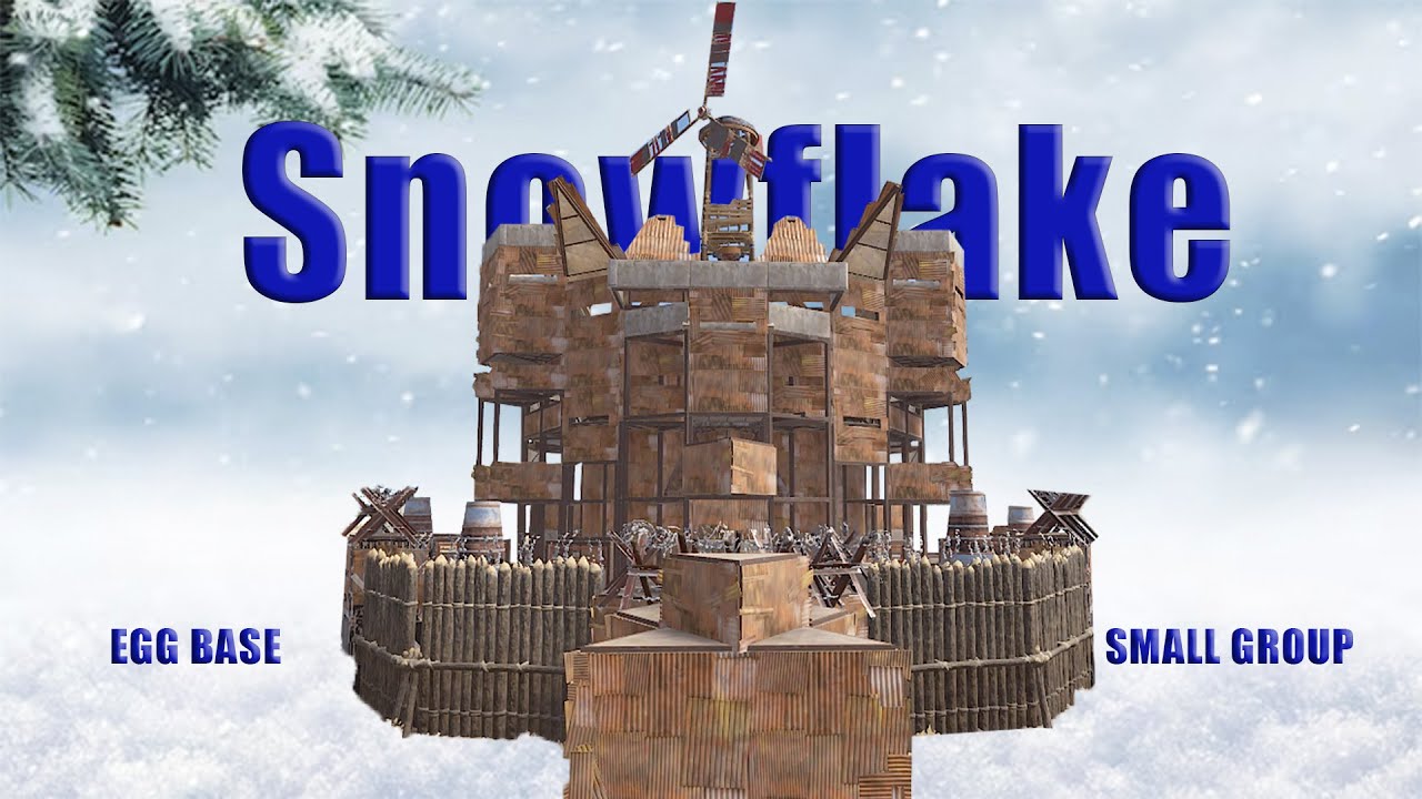 THE SNOWFLAKE 4 BUNKER | The BEST Egg Small Group Base | RUST Base ...