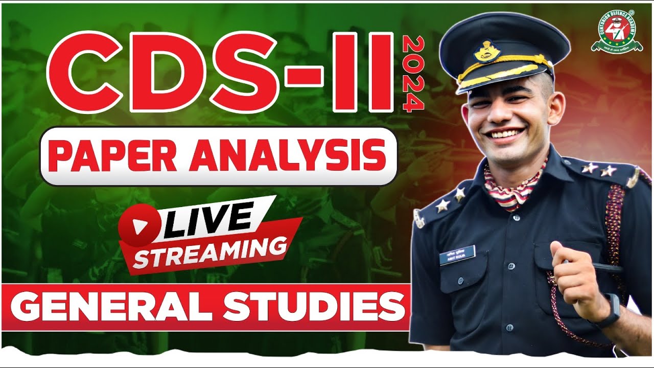 CDS 2 2024 "LIVE"🔥Paper Analysis "GS" for CDS Students I Best Coaching ...
