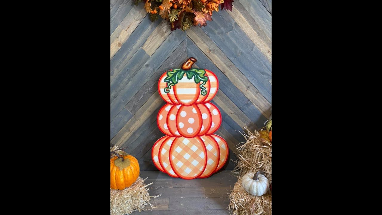 LEARN TO PAINT: Halloween Triple Stacked Pumpkin Yard Art - YouTube