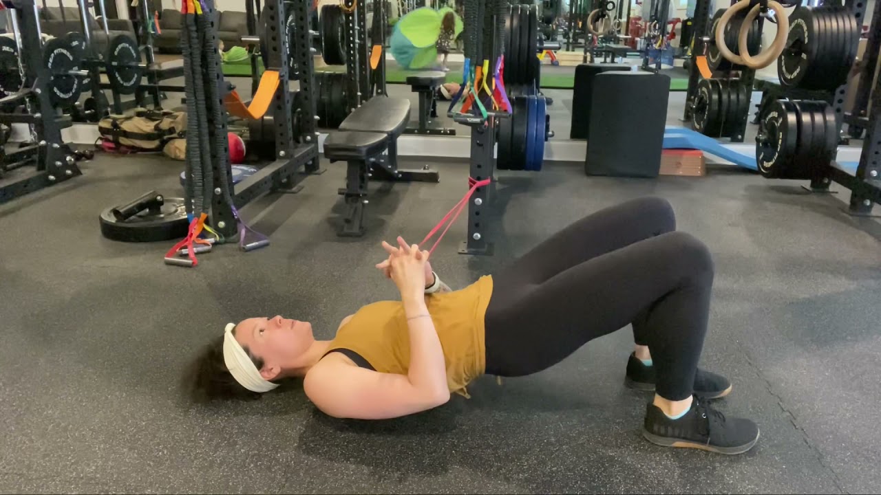 Glute Bridge + Lateral Resistance Breakdown & Modifications - YouTube