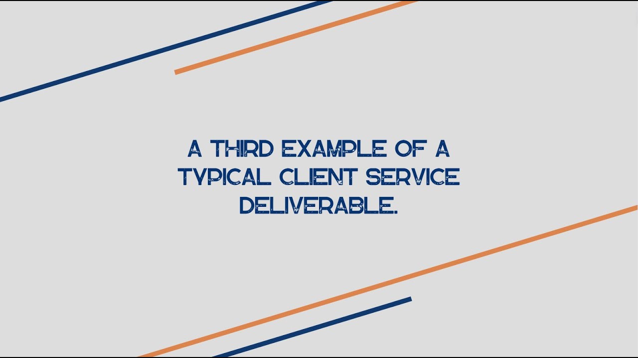 A 3rd Example of a Typical Client Service Deliverable - YouTube