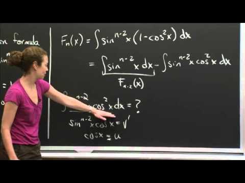 Integrating sin^n(x) Using Reduction | MIT 18.01SC Single Variable Calculus, Fall 2010 - YouTube