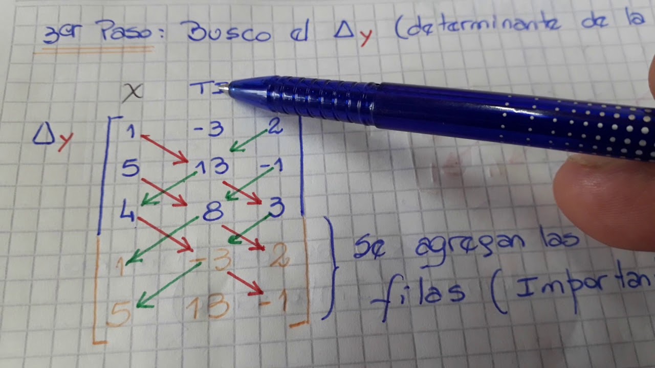 Matriz de 3x3 . Regla de Cramer - YouTube