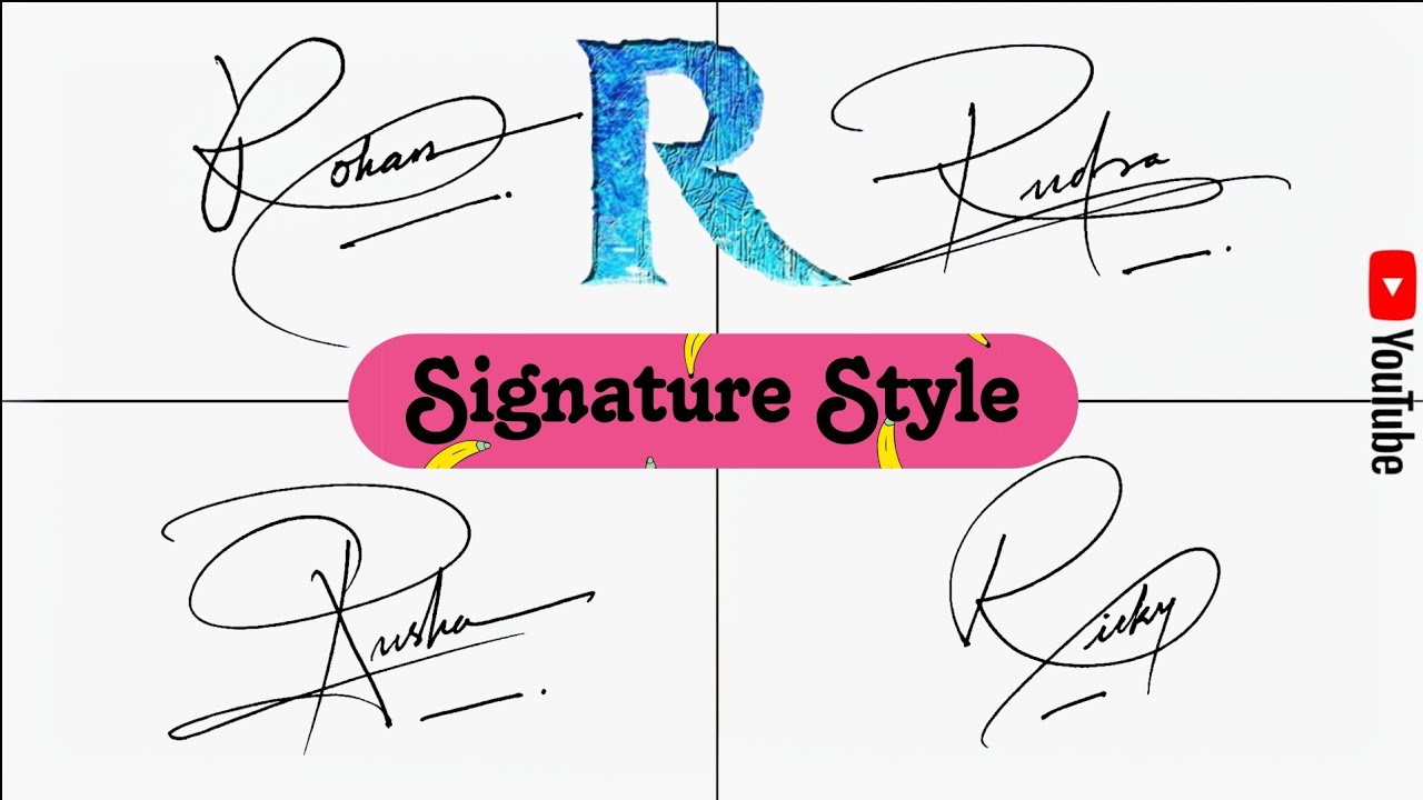 R name Signature Tutorial | Idea's of Signature "R" | #signature # ...