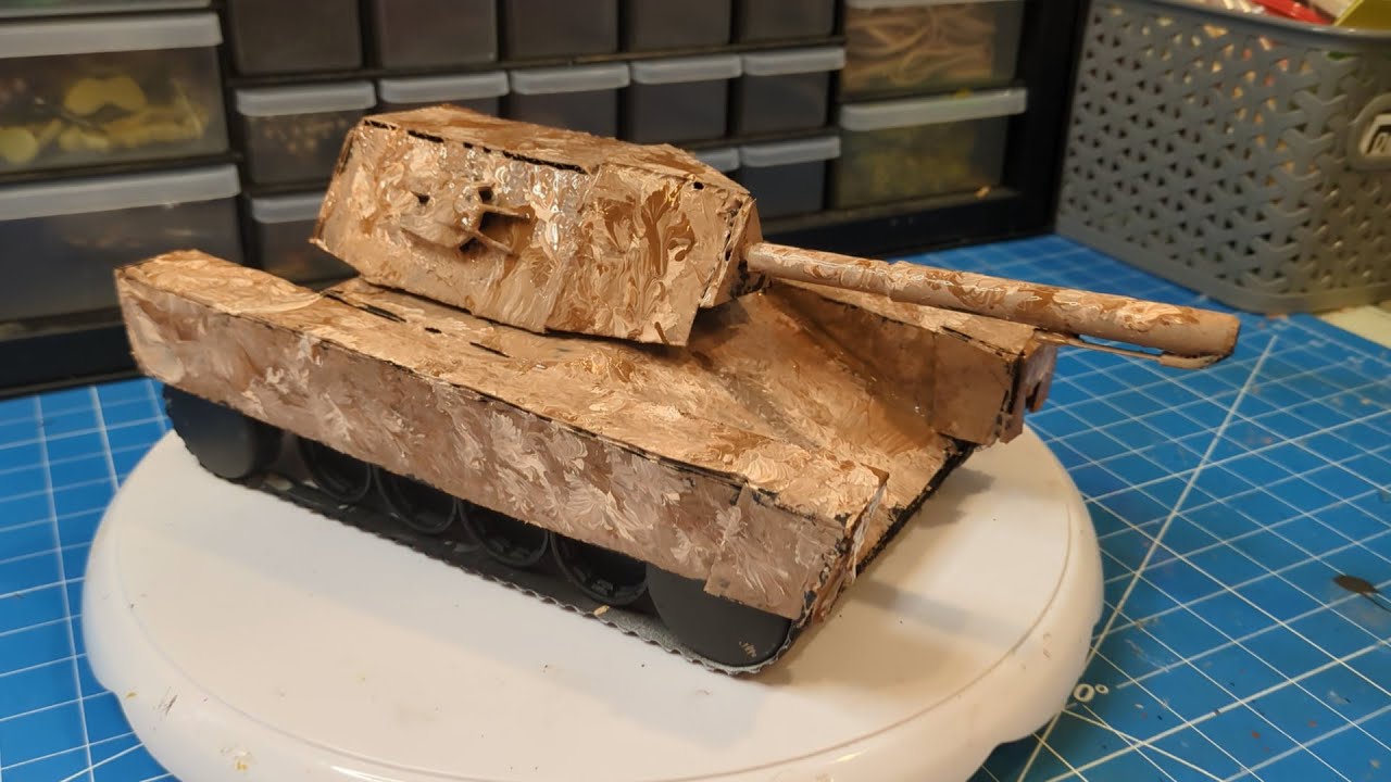 How to make a tank with moving tracks and turret out of cardboard - YouTube