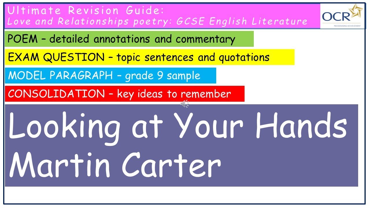 Looking at Your Hands - OCR Love and Relationships - Martin Carter ...