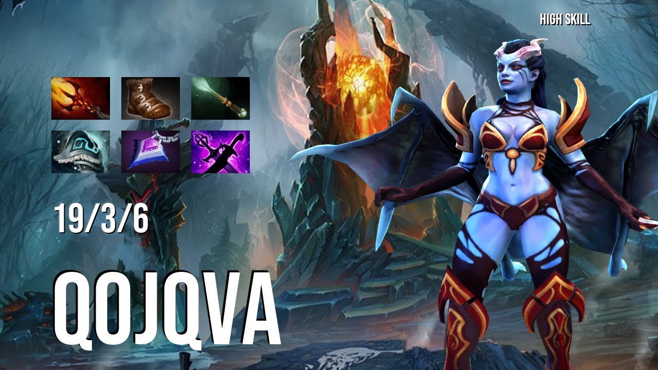 Dota 2 Pro Gameplay Qojqva Queen of Pain 19 3 6 High Skill Dota 2 - YouTube