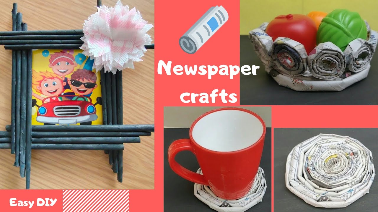 3 DIY newspaper craft ideas | art n glitters | Best out of waste - YouTube