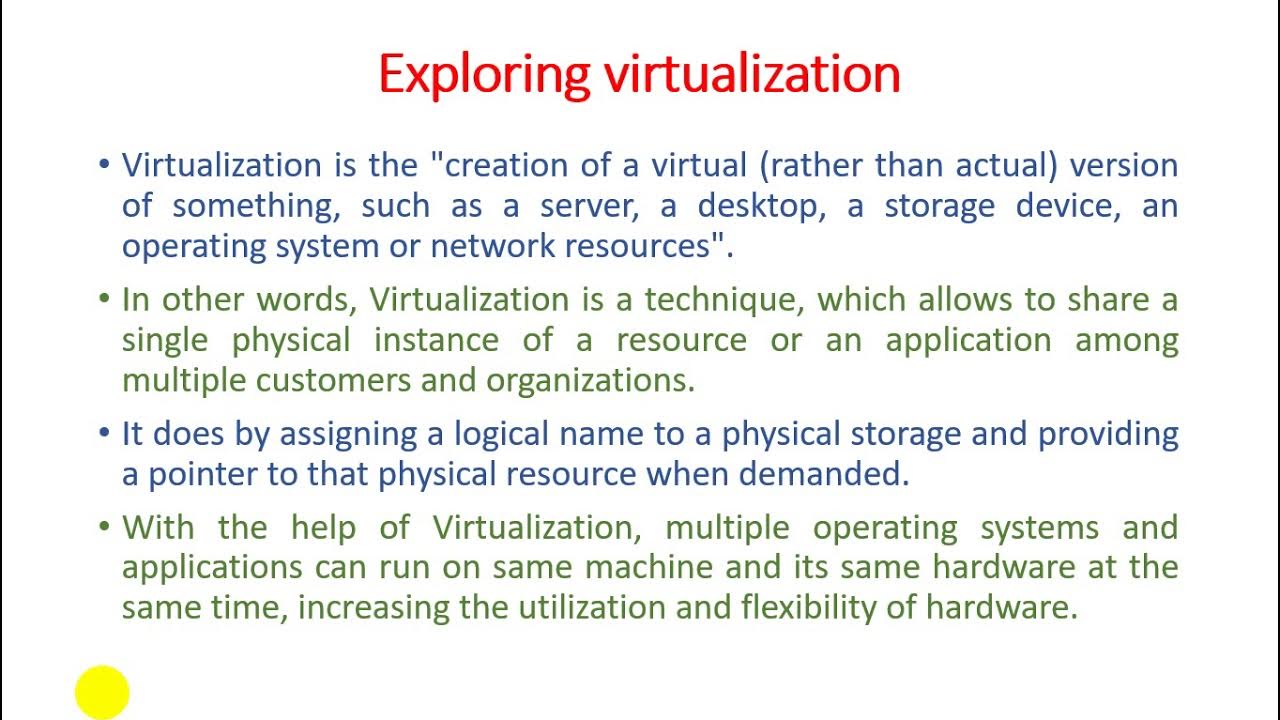 Unit - 2 Lecture 01 Exploring Virtualization - YouTube