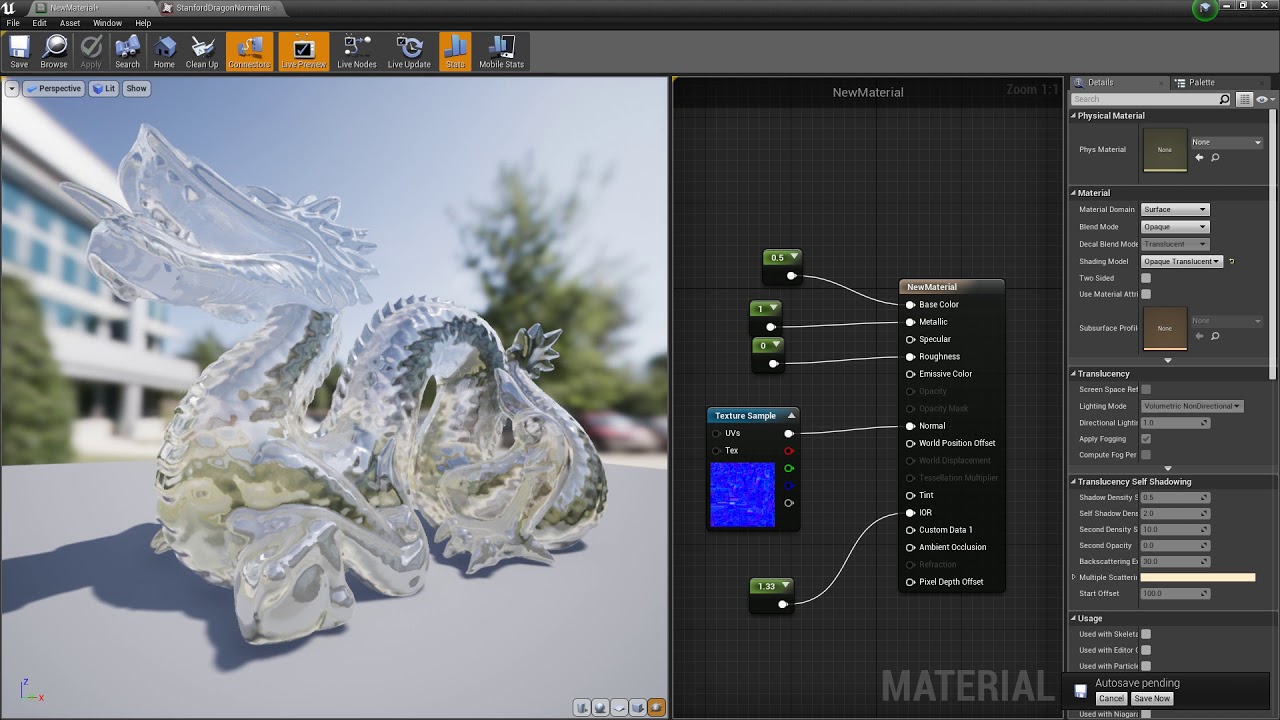 First implementation of the Opaque Translucent shading model - YouTube
