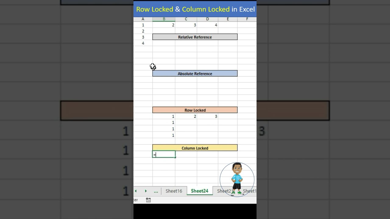 Row Locked And Column Locked In Excel excel mcel exceltips Row Locked And Column Locked In Excel excel mcel exceltips