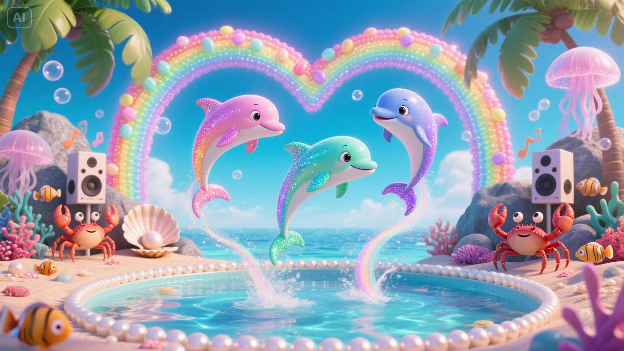 Dancing Dolphins Delight | 3D Animated Nursery Rhyme for Kids - YouTube