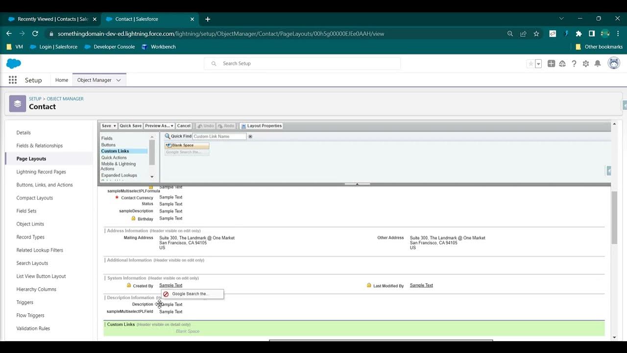 Create a simple custom link (along with use of merge fields) #inSalesforce - YouTube