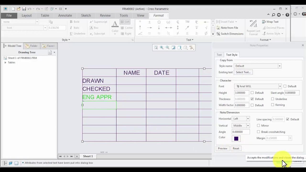 TABLE FOR TITLE BLOCK IN CREO 5 0 - YouTube