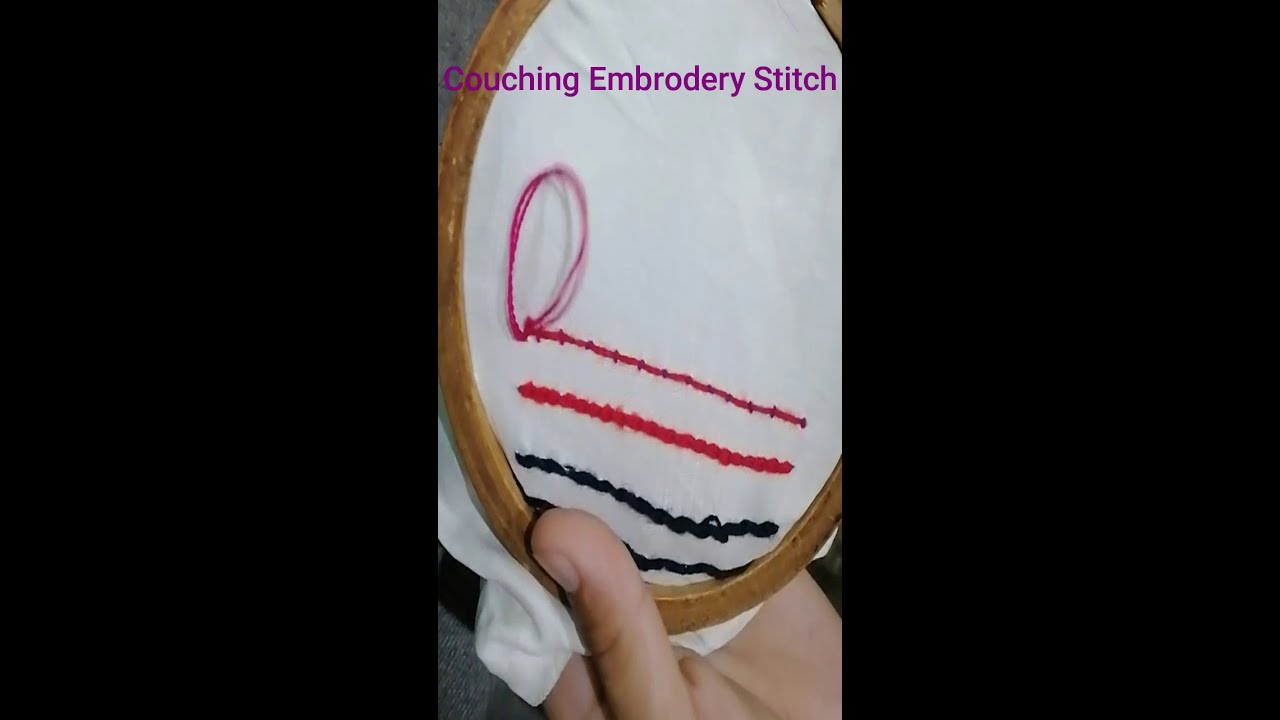 Couching Embroidery Stitch design - YouTube