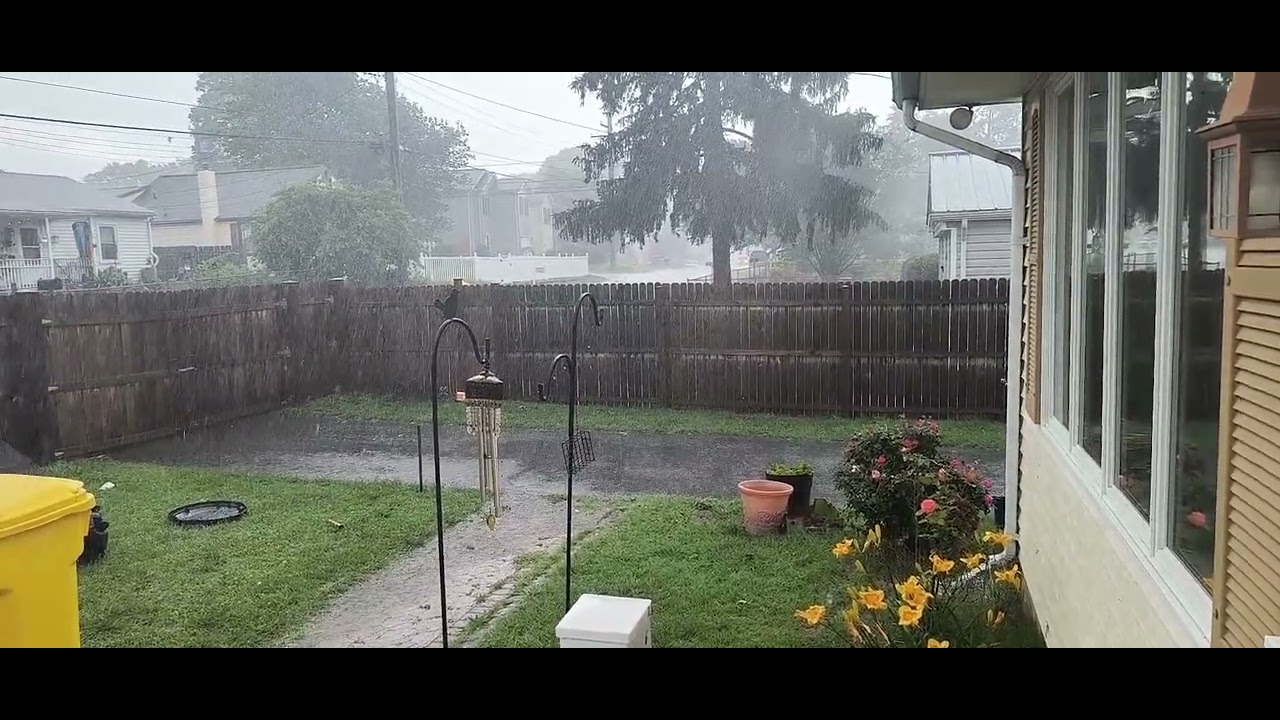 DANGEROUS RAIN STORM IN MARYLAND USA! POWER DOWN LOTS OF WIND DAMAGE ...