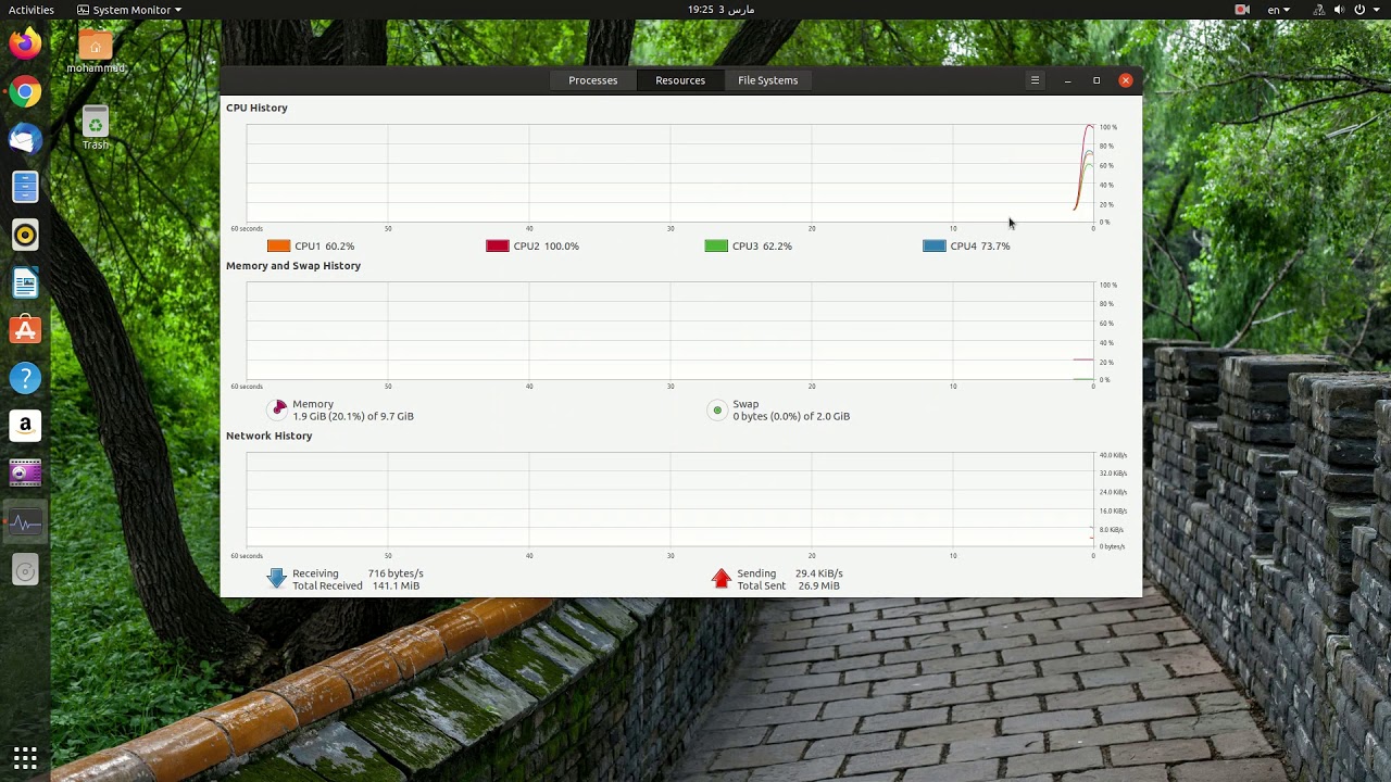Ubuntu Task Manager Training (System Monitor) - آموزش تسک منیجر اوبونتو ...