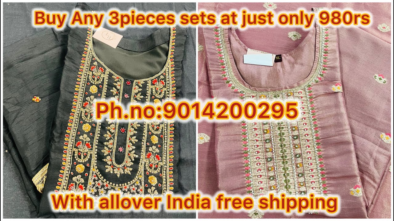 Buy any 3pieces sets at just only 980rs with allover India free ...
